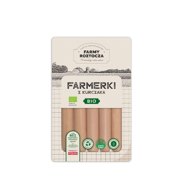 Farmy Roztocza Parówki Farmerki z Kurczaka Bio 250g - Kultura Smaku
